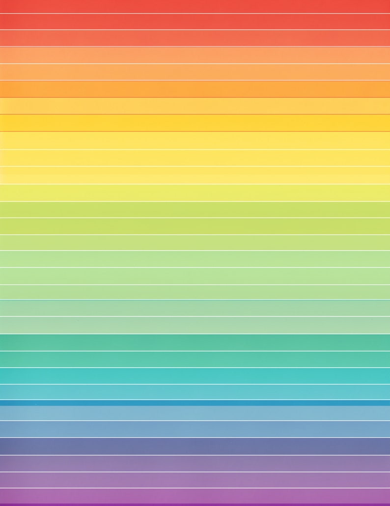 Retro Rainbow Lined Writing/background Papers--instant Download--8 1/2 ...