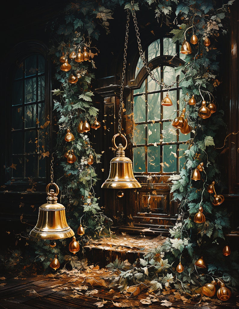 Five Winter Bells Digital Background Papers for Instant Download--8.5 X ...