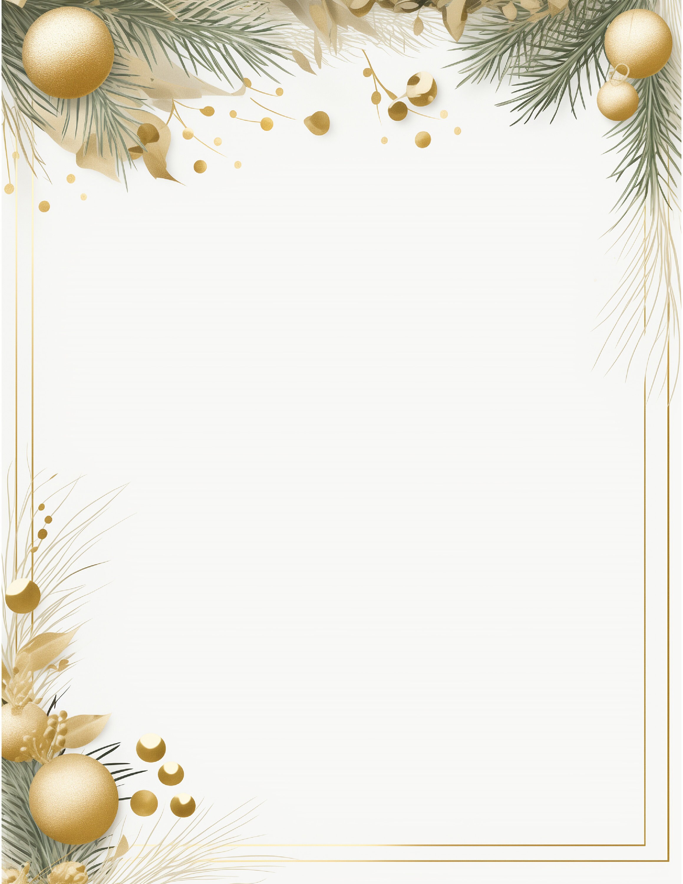 Golden Christmas Lined and Unlined and Writing Papers--two Designs ...