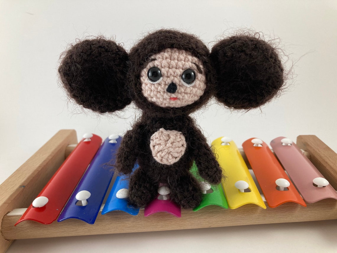 Knitted Cheburashka Hero of Soviet Cartoons - Cheburashka Miniature Toy ...