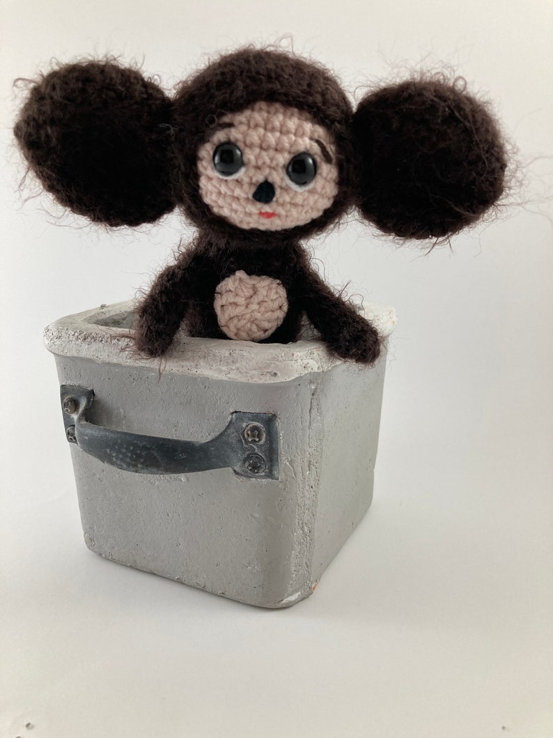 Knitted Cheburashka Hero of Soviet Cartoons - Cheburashka Miniature Toy ...