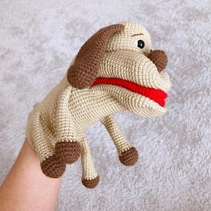 Crochet Dog Hand Puppet: Movable Mouth, Therapy Toy - Etsy