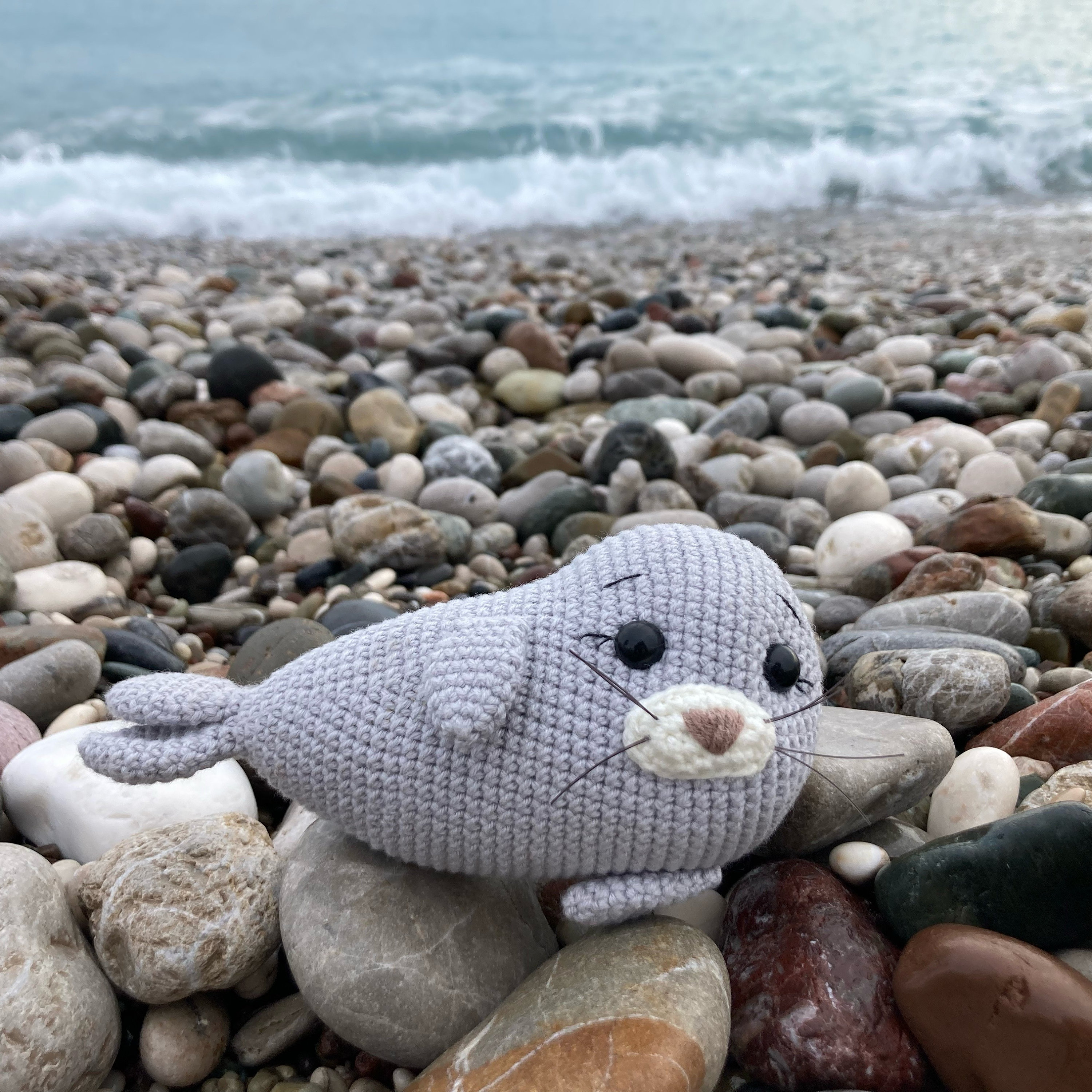Cute Seal Plushie, Soft Seal Toy, Handmade Seal, Crochet Seal Doll for ...