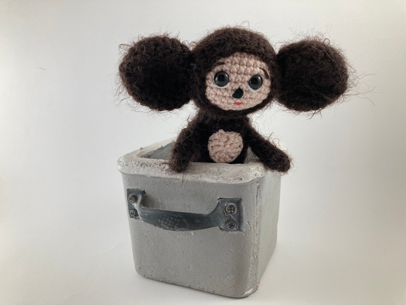 Knitted Cheburashka Hero of Soviet Cartoons - Cheburashka Miniature Toy ...