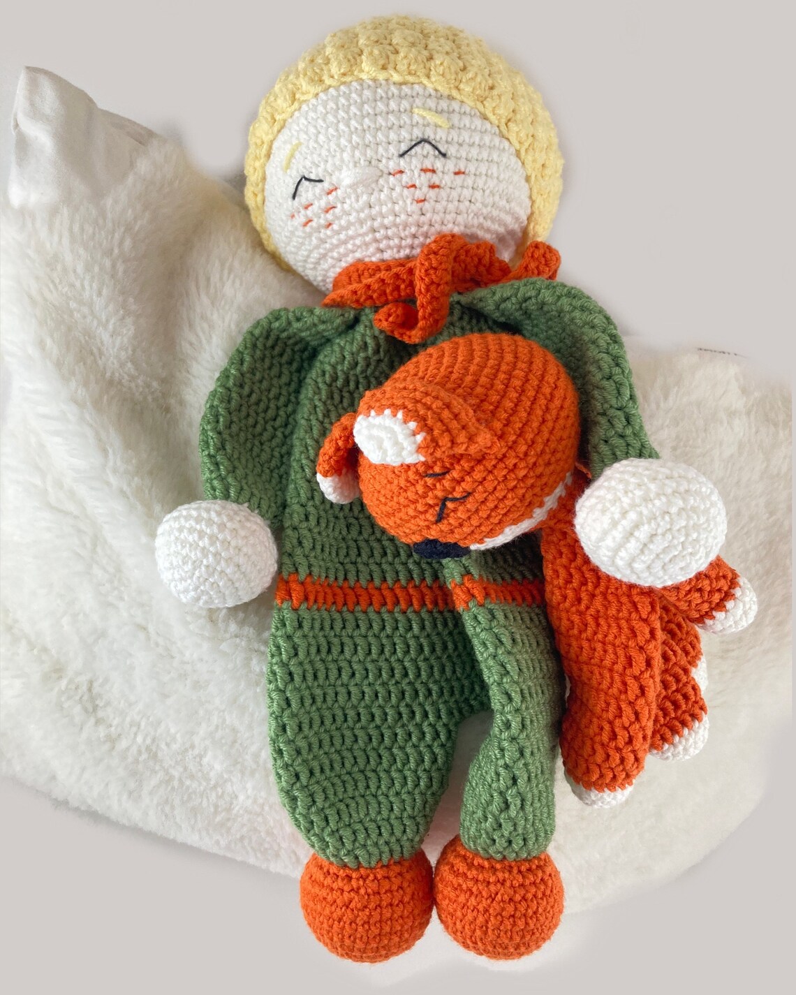 Little Prince Amigurumi Newborn Comforter Gift Crochet Fox - Etsy