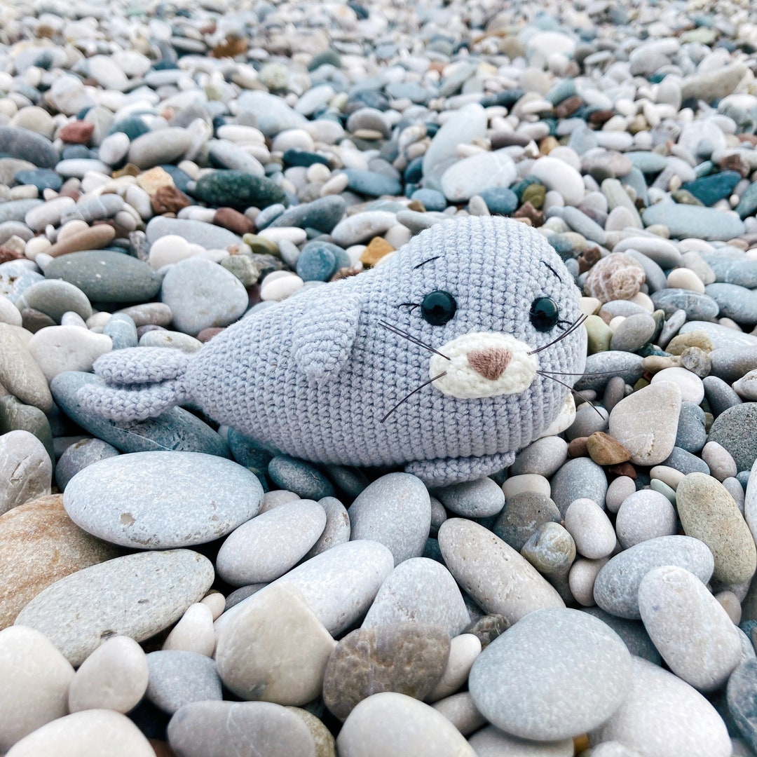 Cute Seal Plushie, Soft Seal Toy, Handmade Seal, Crochet Seal Doll for ...