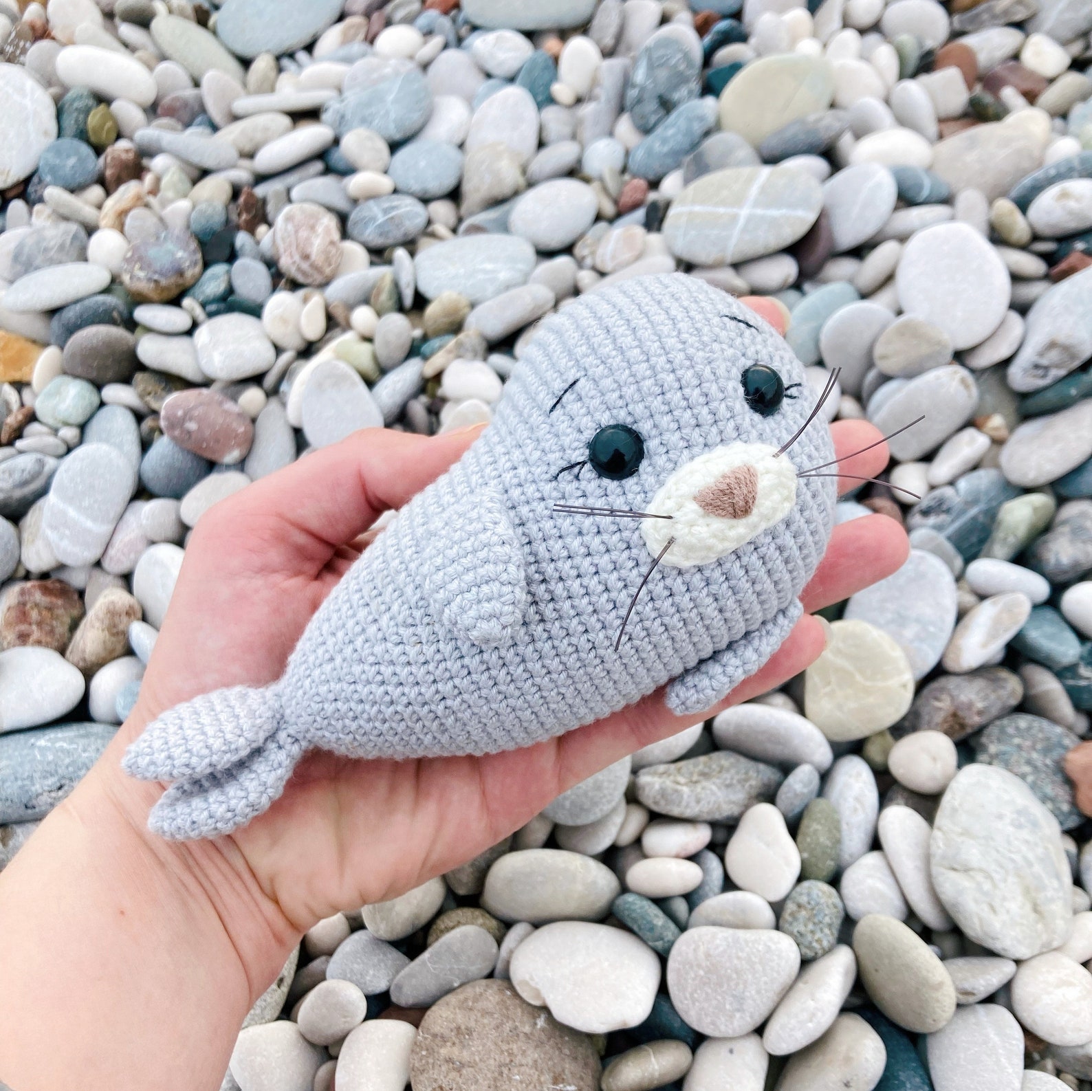 Cute Seal Plushie, Soft Seal Toy, Handmade Seal, Crochet Seal Doll for ...