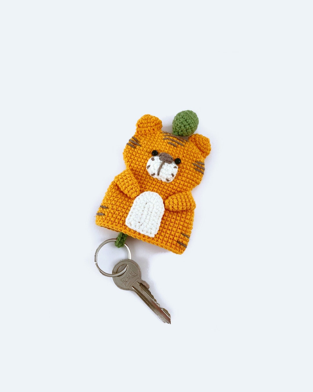 Crochet Key Cover Tiger, Key Cover Gift, Key Holder Amigurumi, Cozy Key ...