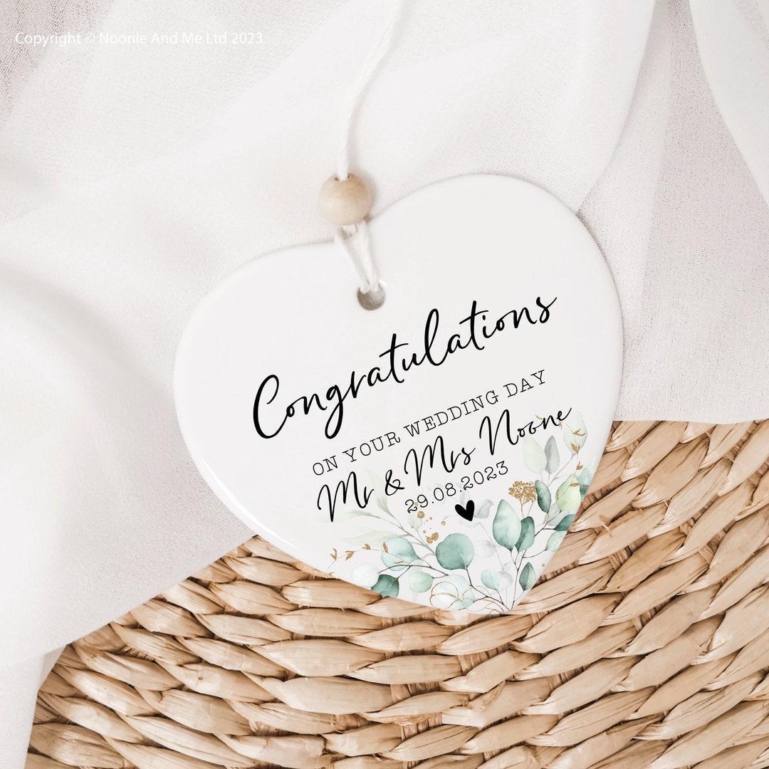 Congratulations Eucalyptus Personalised Wedding Gift, Wedding Day ...