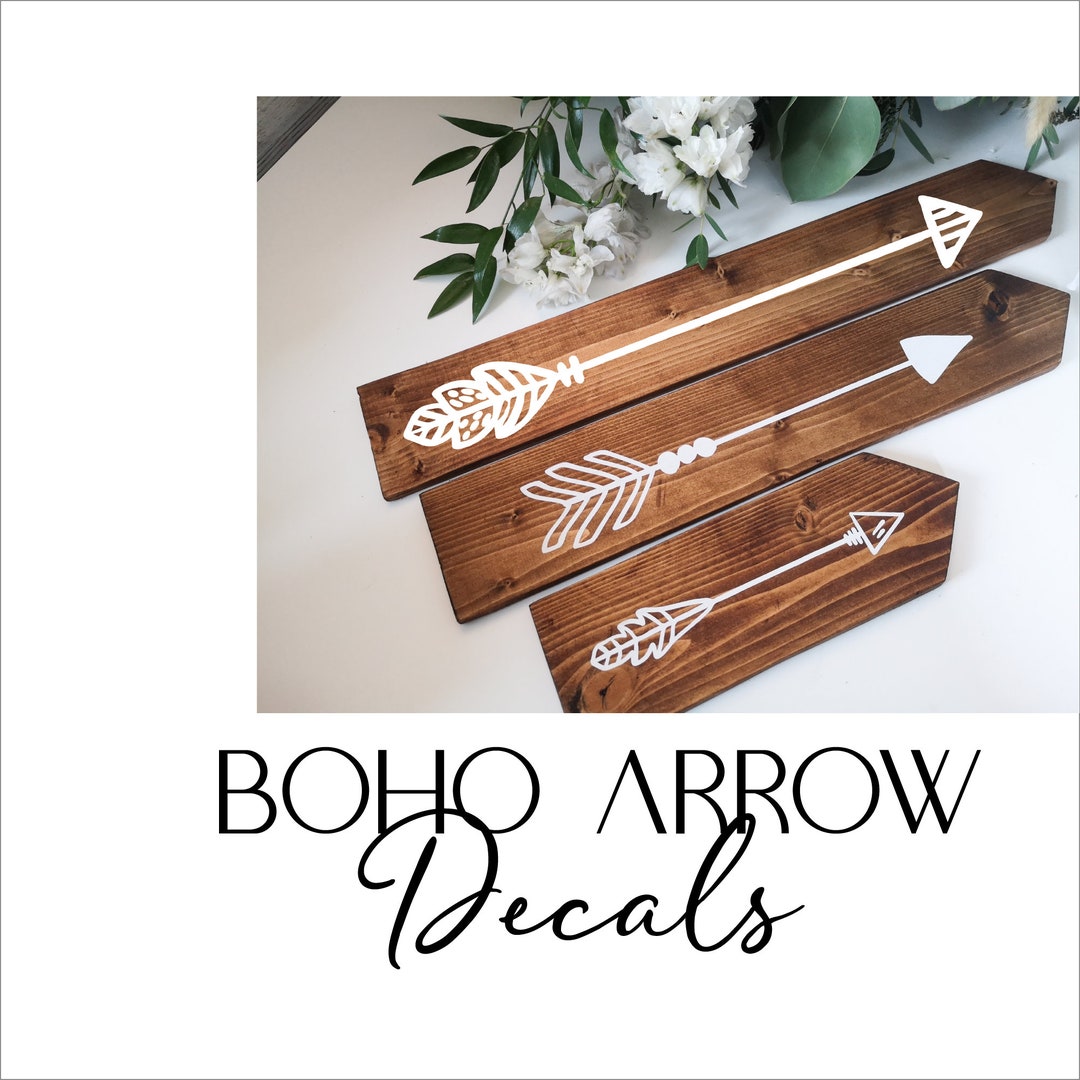 Bohemian Arrow Vinyl Decal Stickers for Signs | DIY Wedding Directional ...