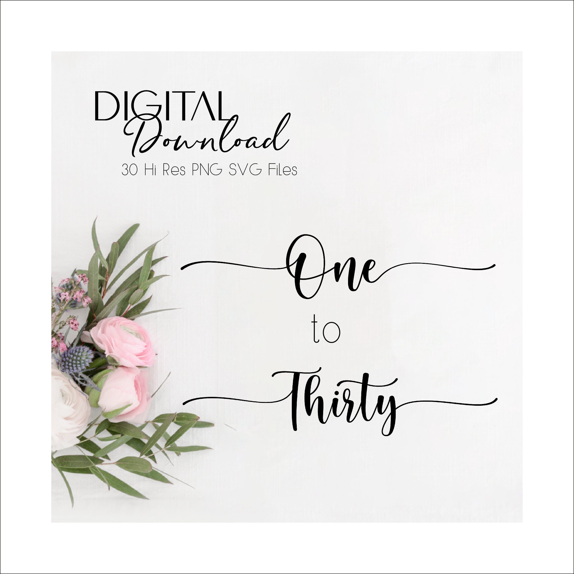 SVG Table Numbers Digital Download DIY Wedding Table Numbers | Etsy