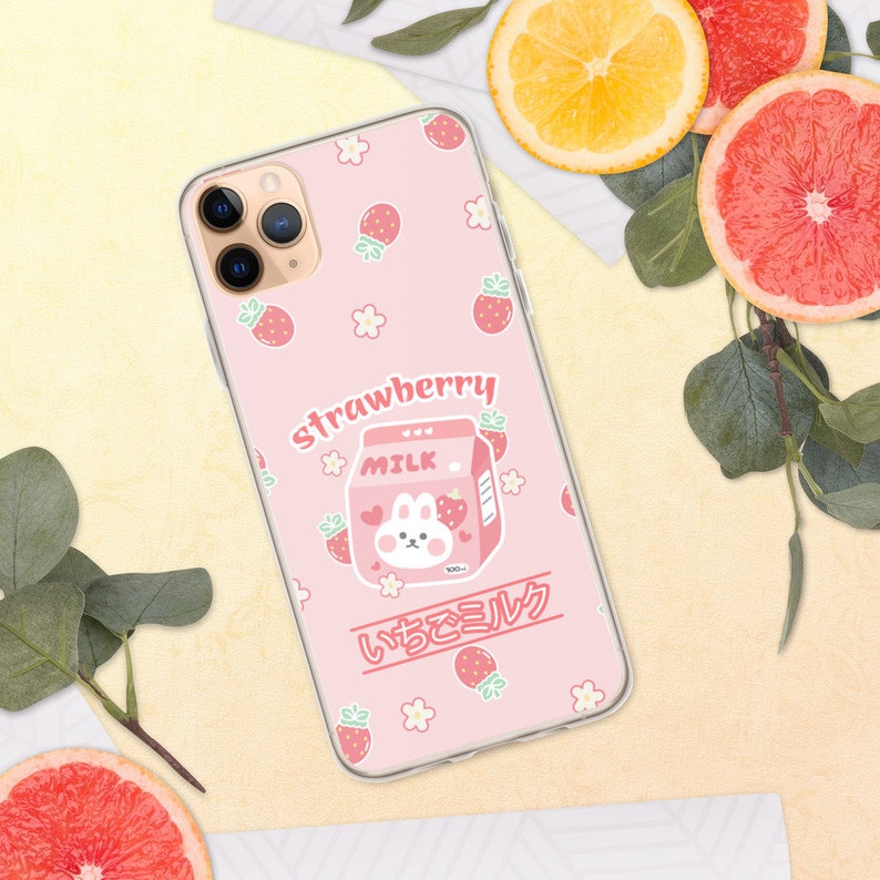 Strawberry Milk Phone Case Kawaii Phone Case Strawberry Milk Aesthetic ...