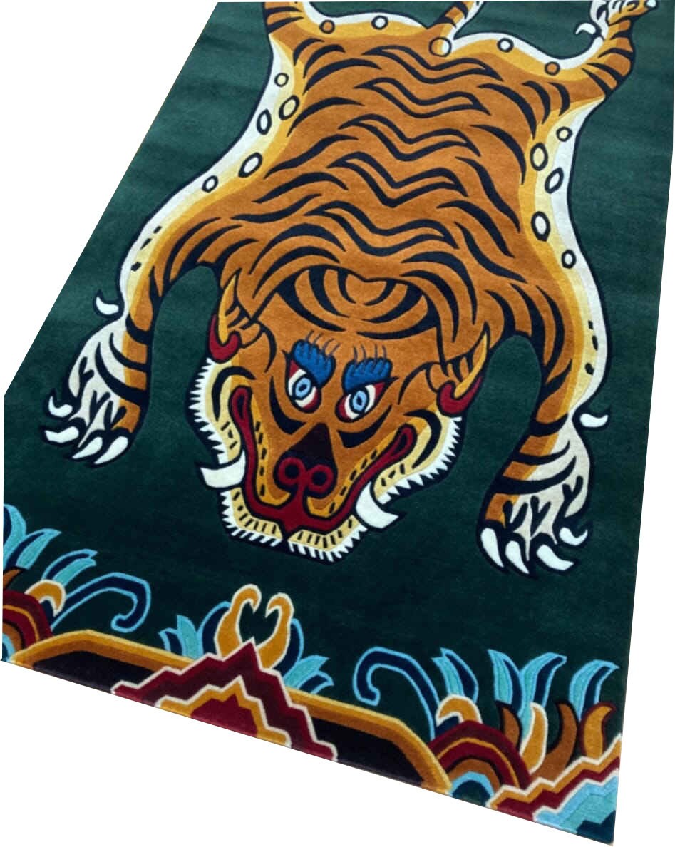 Hand Tufted Rectangle Tibetan Tiger Wool Carpet Large - Etsy
