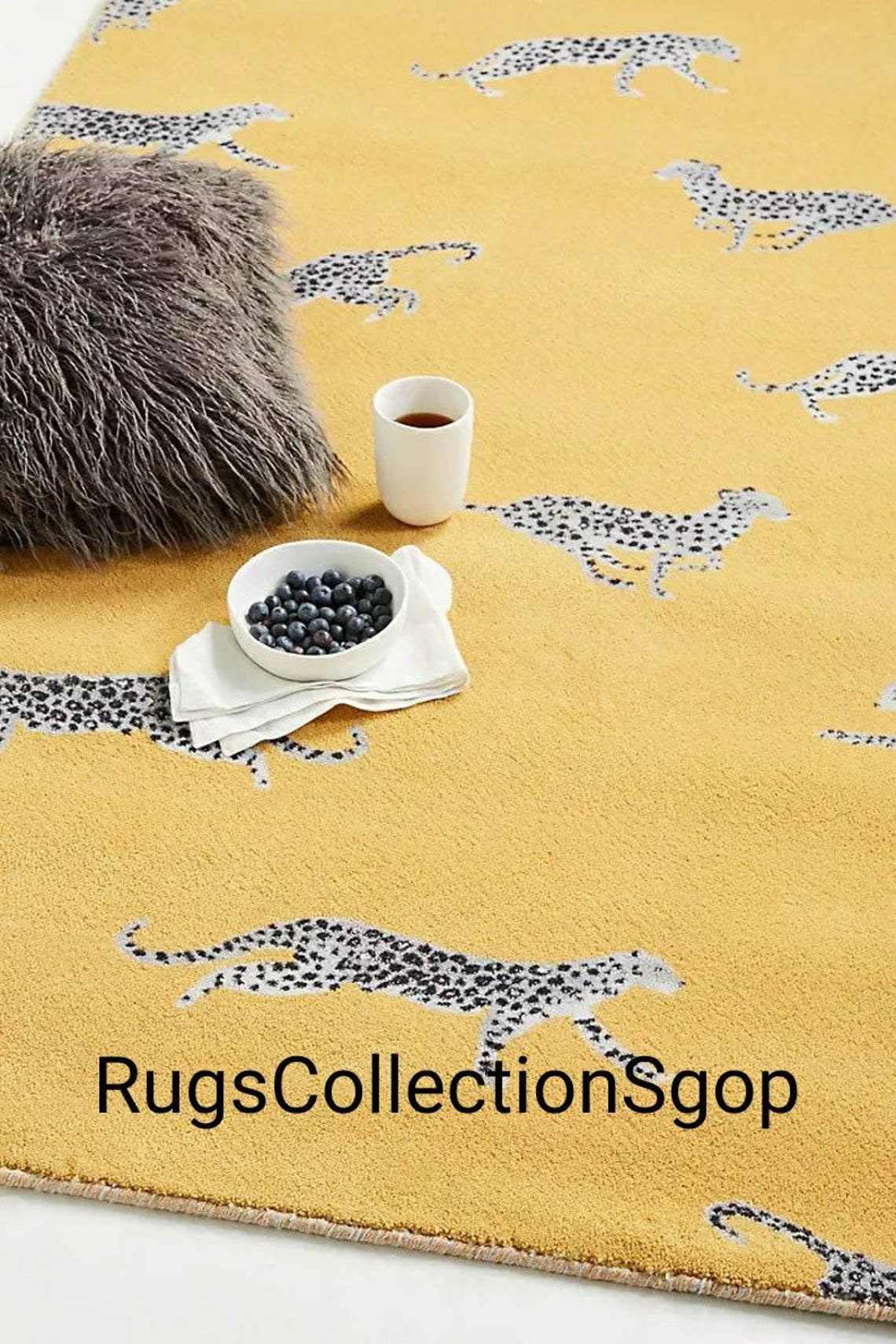 Leopard Area Rug Animal Print Rug Green Area Rug Carpet | Etsy