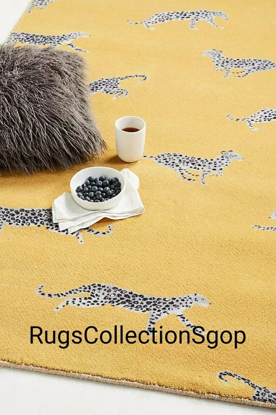 Leopard Area Rug Animal Print Rug Green Area Rug Carpet | Etsy