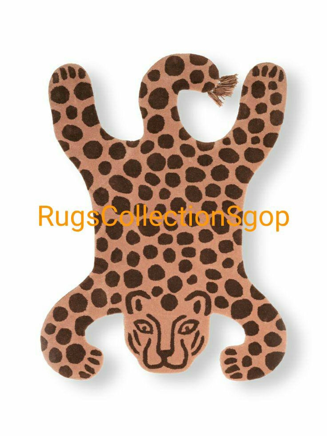 Designer Hand Tufted Handmade Leopard Rug Persian Style Purple Wine Red ...