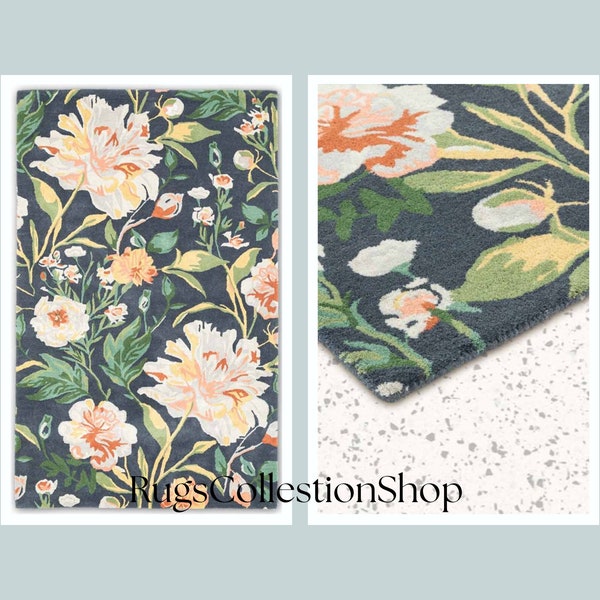 Floral Tufted Rug - Etsy