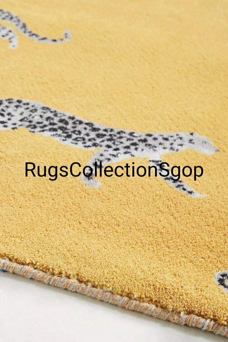 Leopard Area Rug Animal Print Rug Green Area Rug Carpet - Etsy
