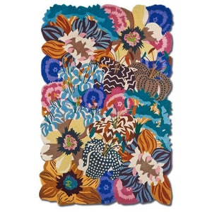 5x56x67x78x89x910x1012x12 Round Rug Hand Tufted Wool Multi Color Carpet ...