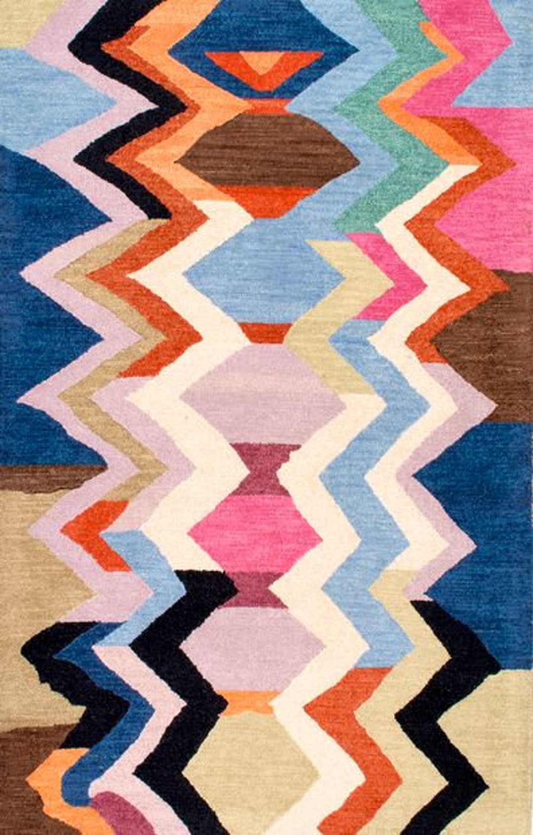 Designer Handmade Hand Tufted Wool Rug Riesco Mid Century Modern Hand ...