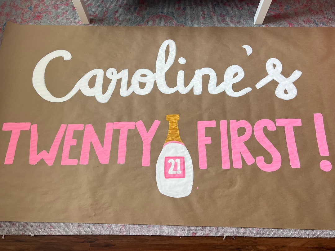 Painted Banner- Craft Paper- Custom Hand Painted- Party Banner ...