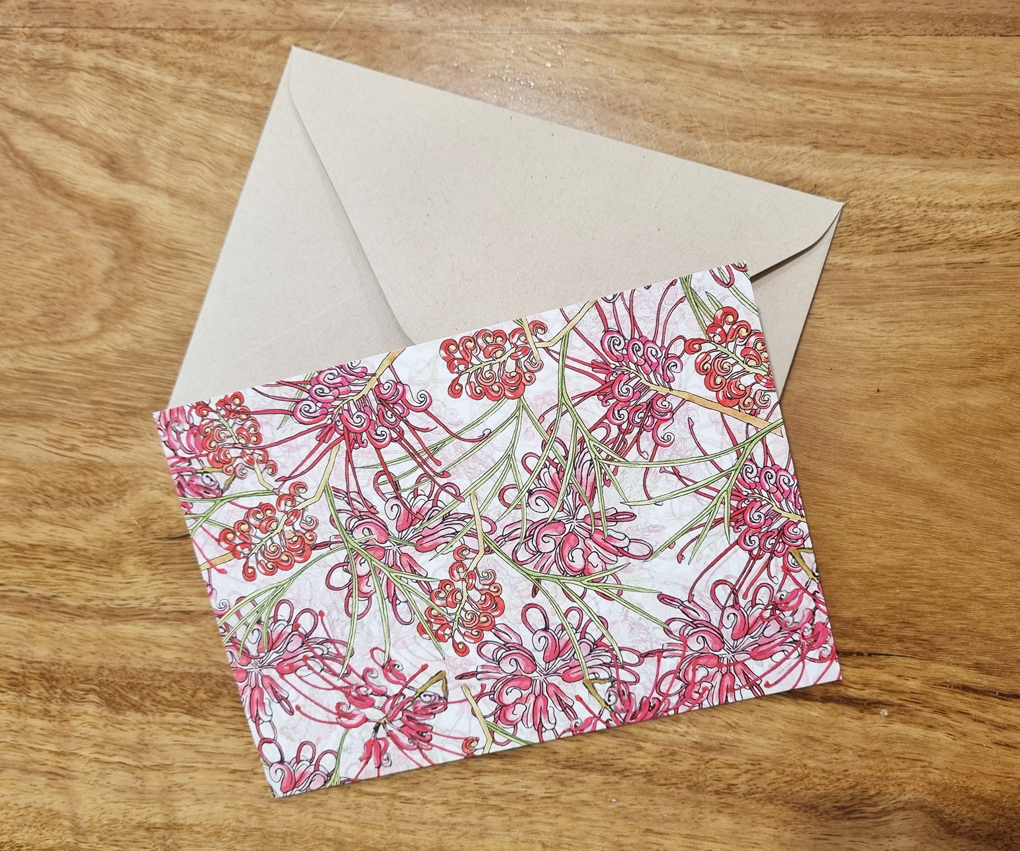 Australian Native Flowers Greeting Card Grevillea - Etsy