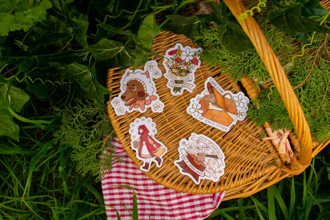 Red Riding Hood Sticker Set Glossy Die Cut 3 Fairytales & Folktales ...