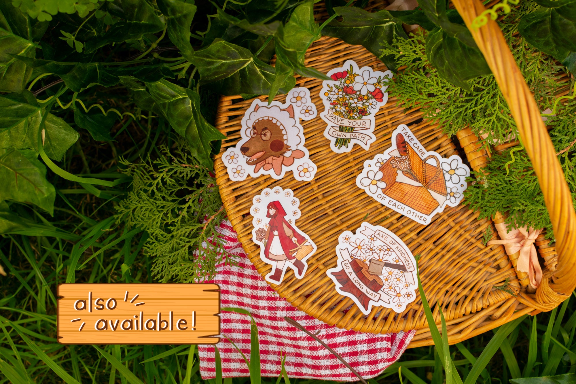 Red Riding Hood A6 Sticker Sheet Matte Sticker Paper Journalling