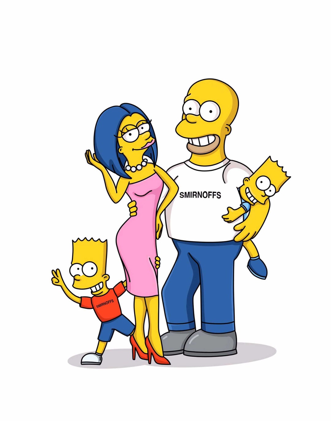 Custom Simpson Cartoon Family Portrait for Canvas, Wedding Gift ...