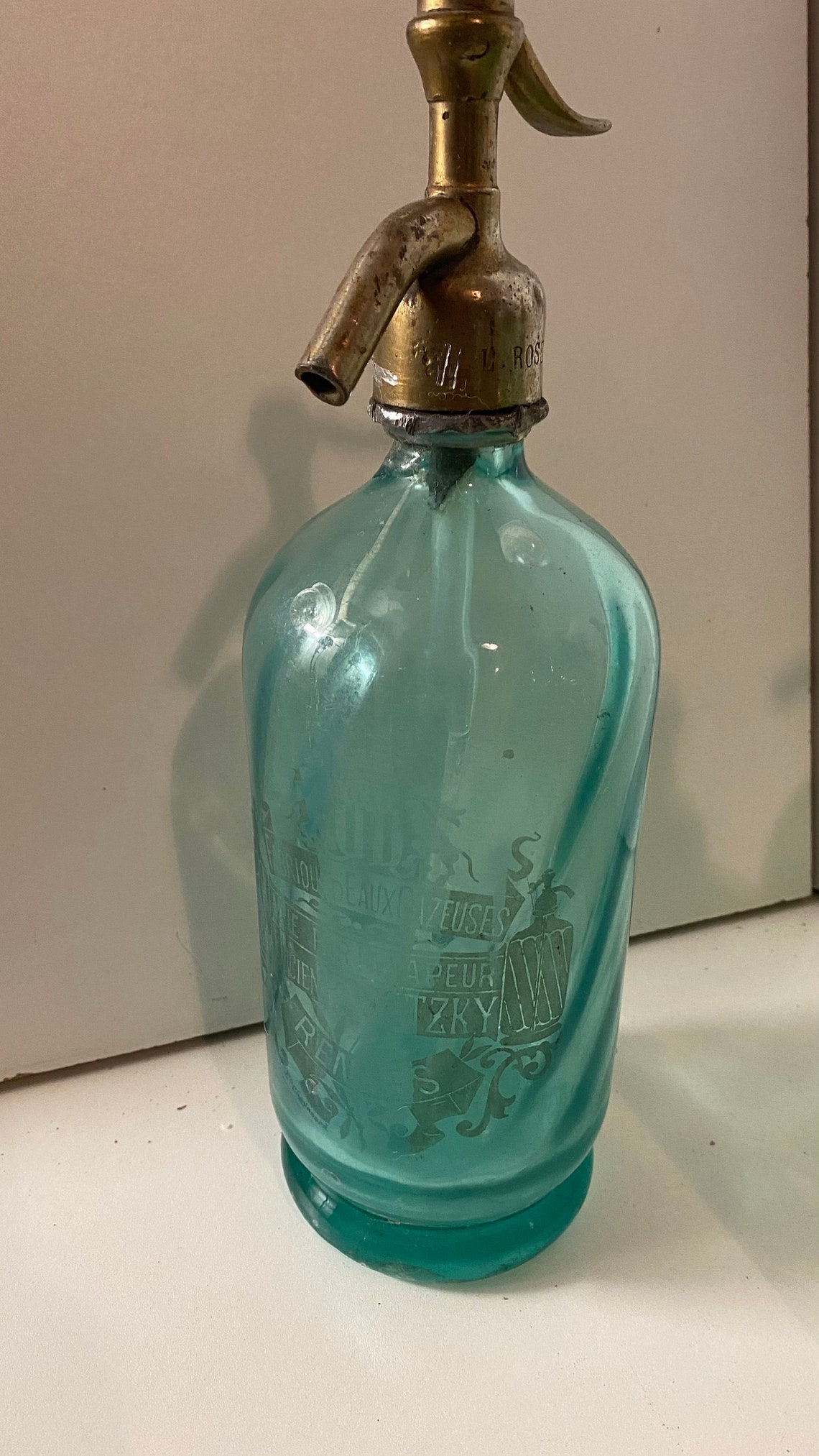 RARE BLUE Uranium Glass Antique French Bistrot Seltzer Bottle - Etsy