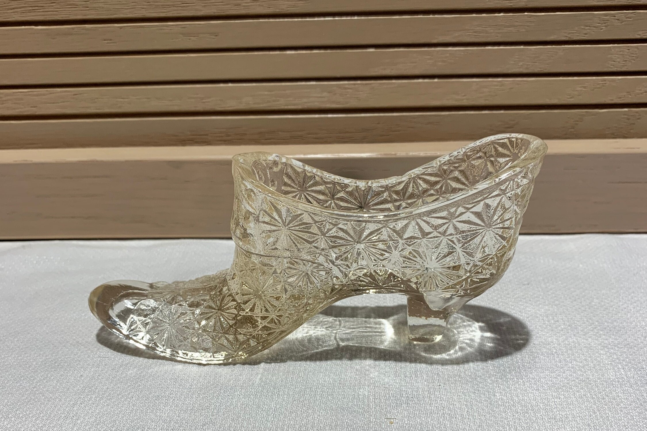 Vintage Clear Glass Slipper - Etsy