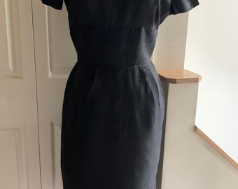 Sapphire Blue Retro-style Silk Shantung Sheath Dress, Made to Order - Etsy