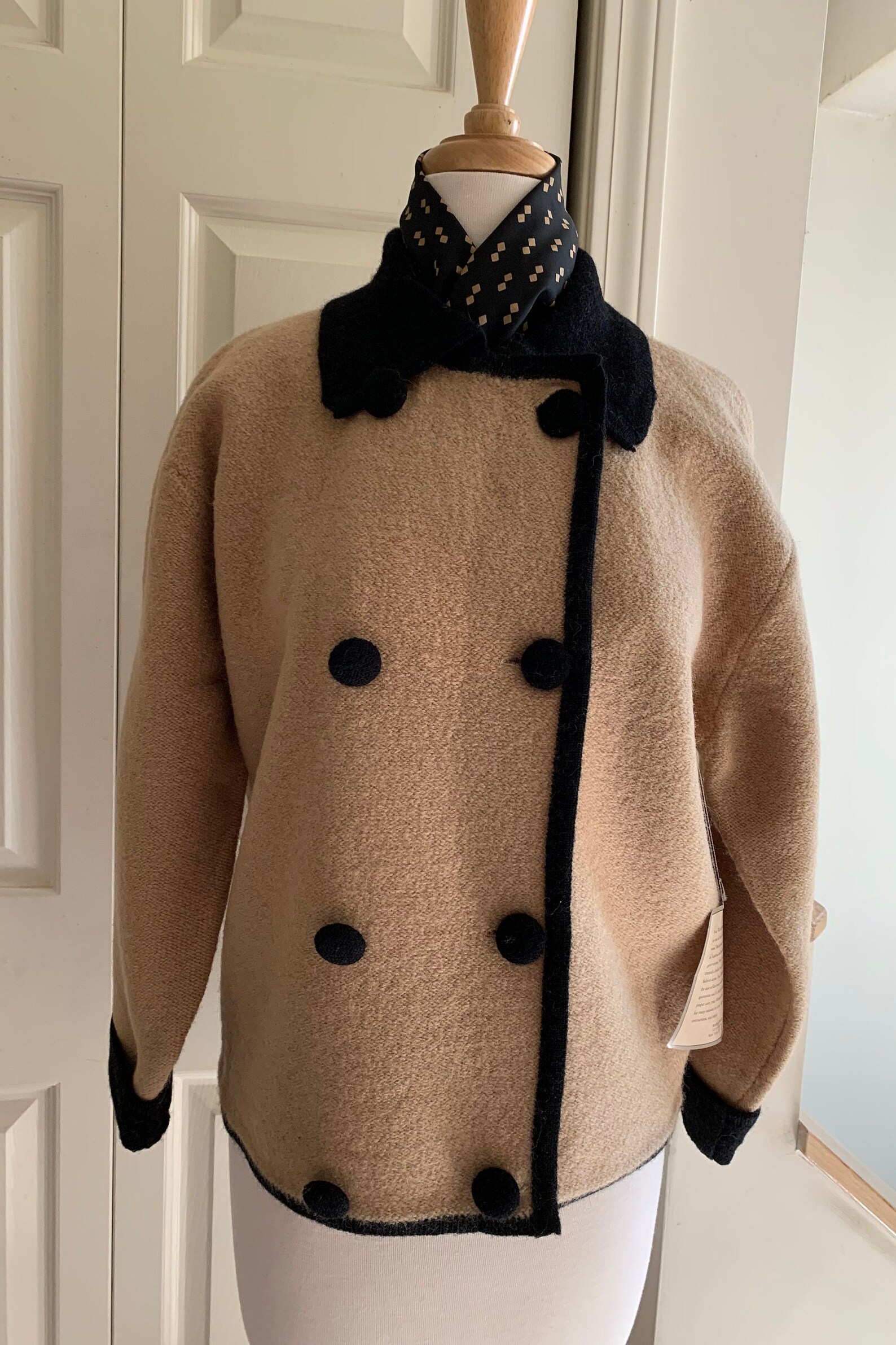 Vintage Boiled Wool Knitted Jacket - Etsy