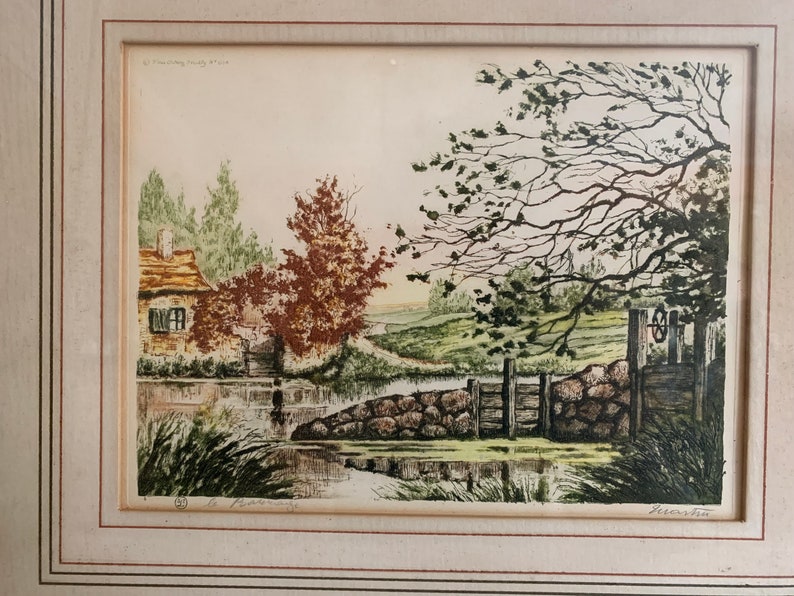 Vintage Paris Etching Society New York Pastoral 2 - Etsy