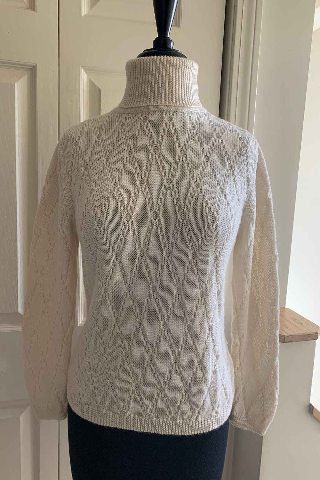 Vintage Talbots Diamond Pattern Turtleneck Sweater - Etsy