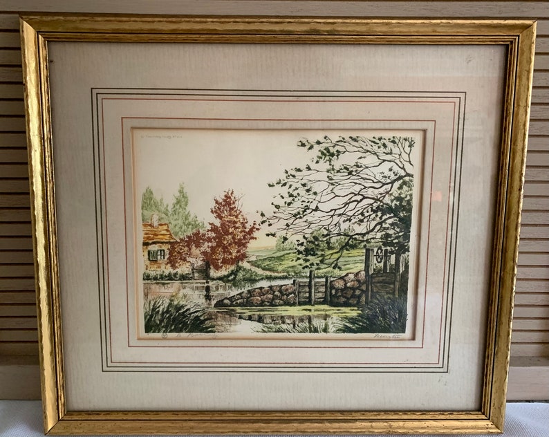 Vintage Paris Etching Society New York Pastoral 2 - Etsy