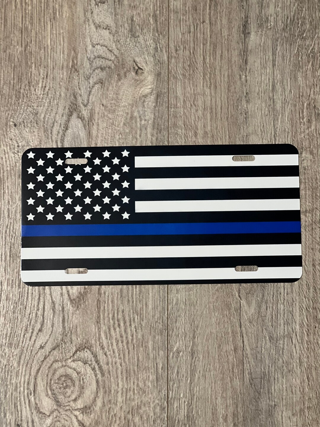 Police Flag / Thin Blue Line License Plate - Etsy