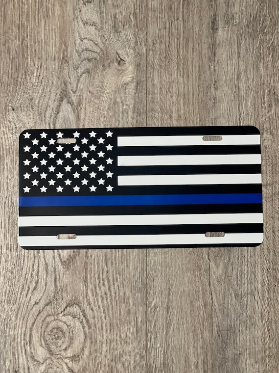 Police Flag / Thin Blue Line License Plate | Etsy