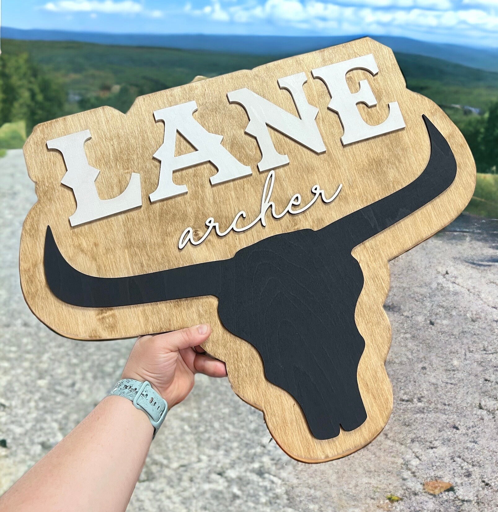 Personalized Longhorn Western Name Sign - Etsy