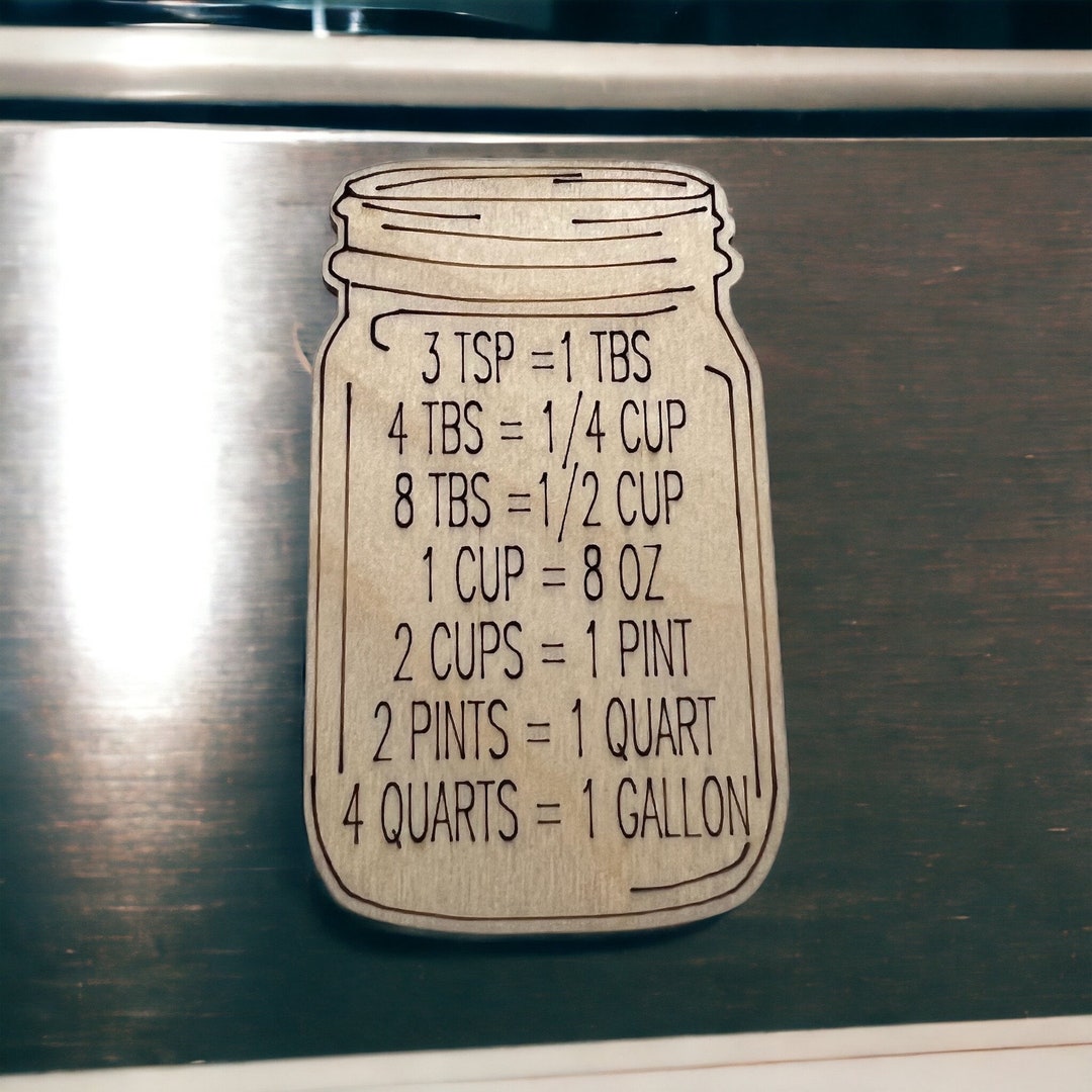 Mason Jar Kitchen Measurements Magnet - Etsy