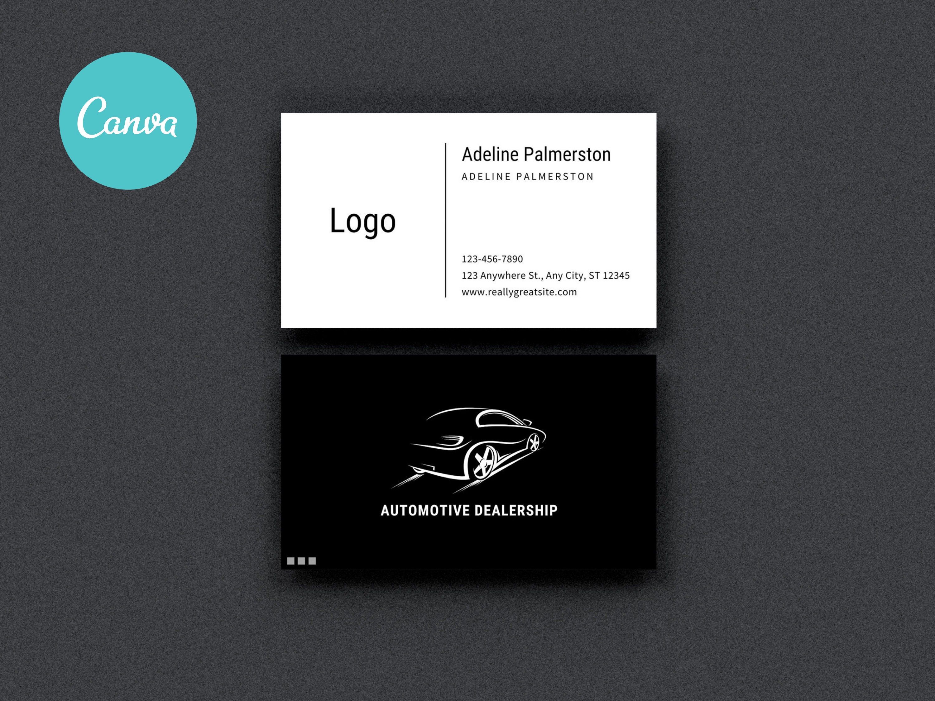 Automotive Car Dealership Vehicle Business Card Canva Template (DIGITAL ...