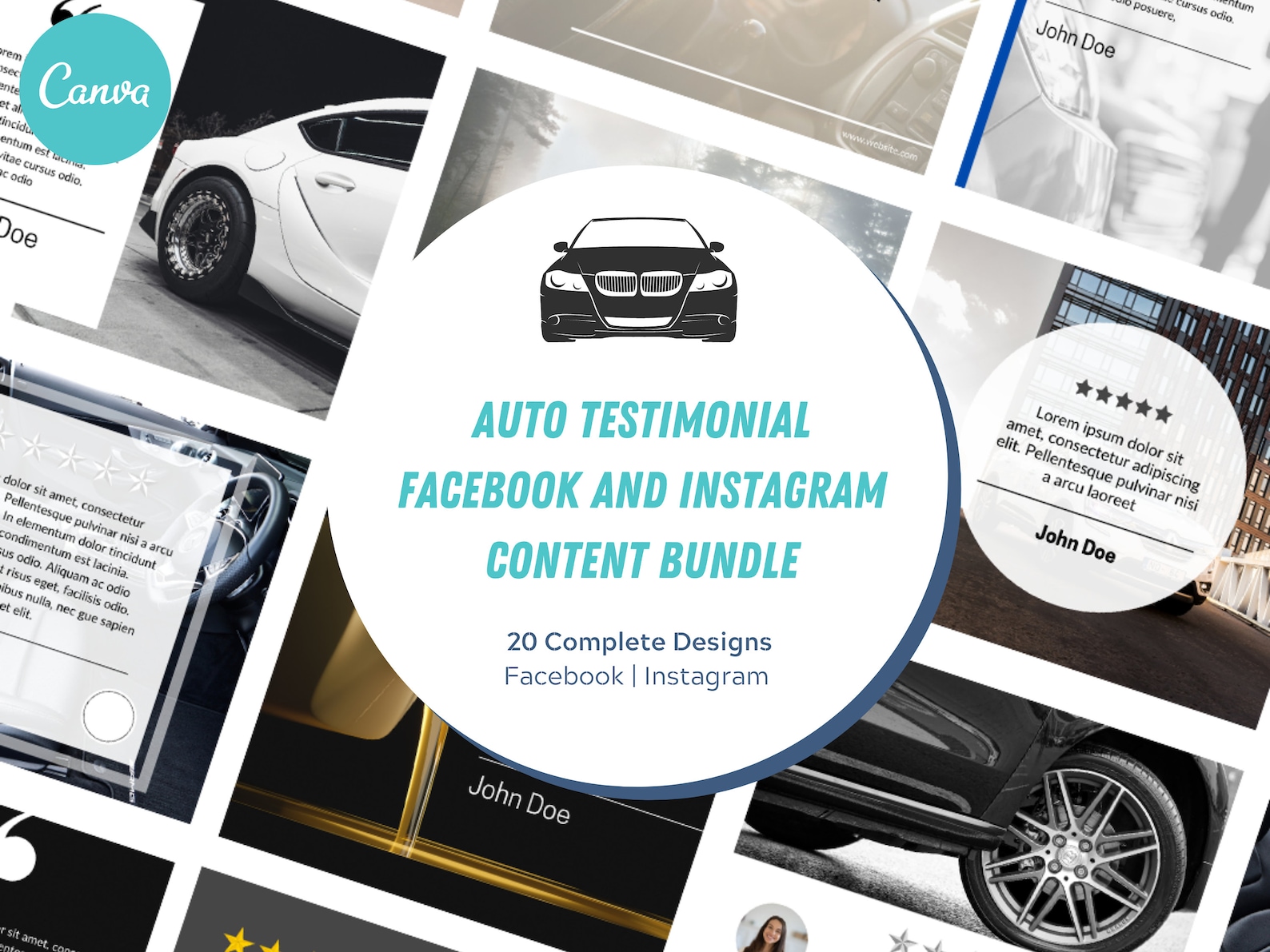 10 Instagram and Facebook Automotive Templates Made in Canva | Social ...