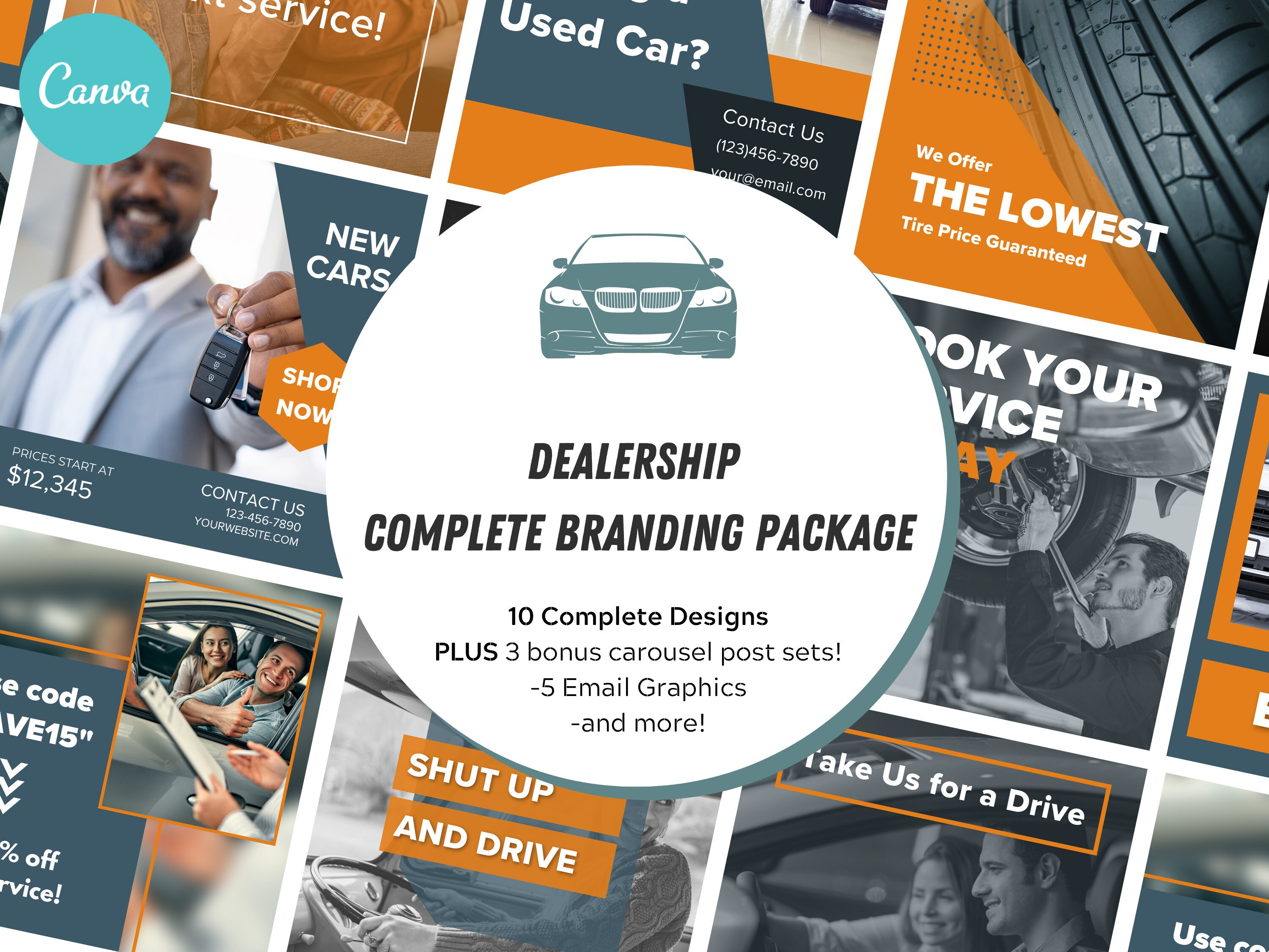 Dealership Complete Branding Package Automotive Templates in Canva ...