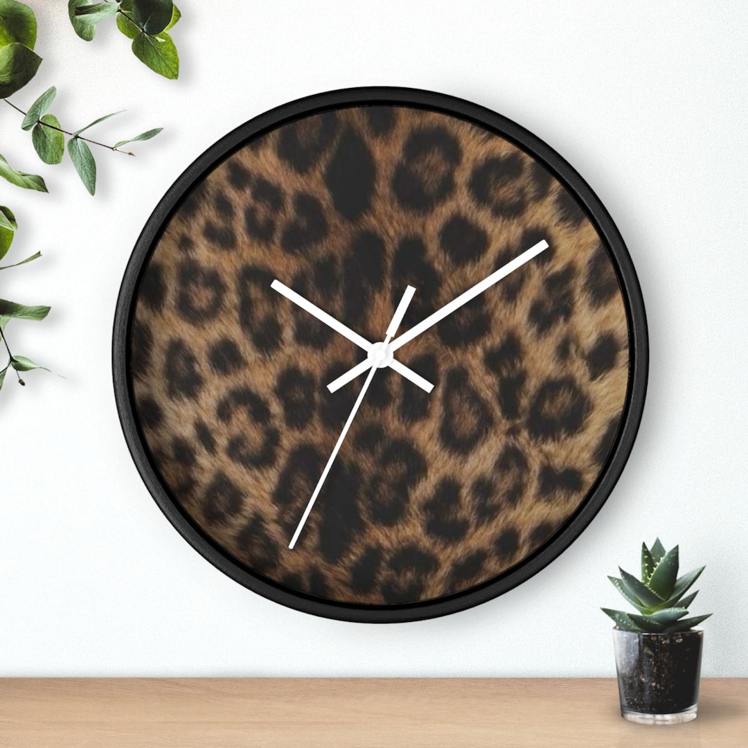 Cheetah Print Wall Clock Leopard Print Wall Clock Wall Art Y2K Wall Art ...