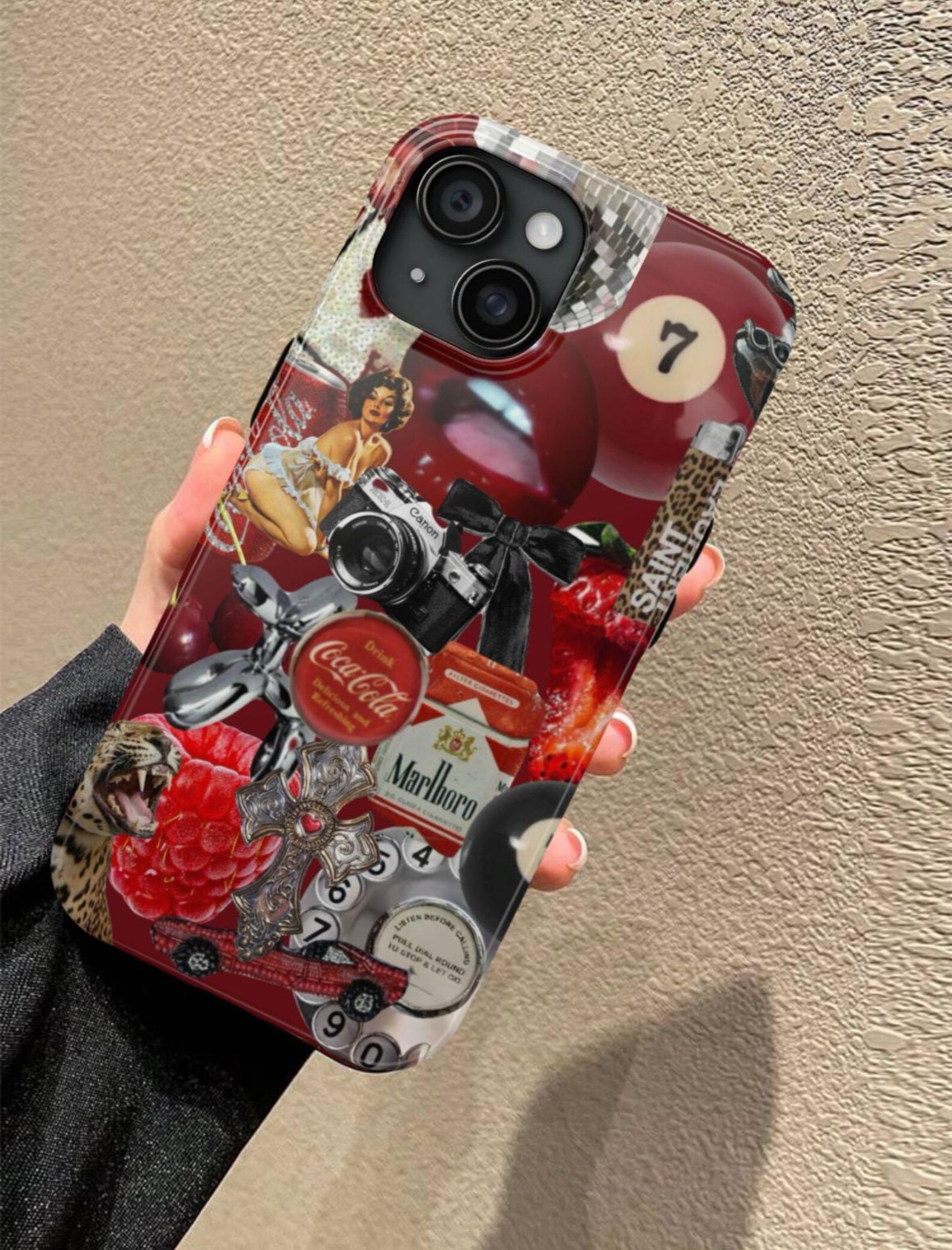 Red Aesthetic Phone Case Collage Phone Case 8ball Phone Case Leopard ...