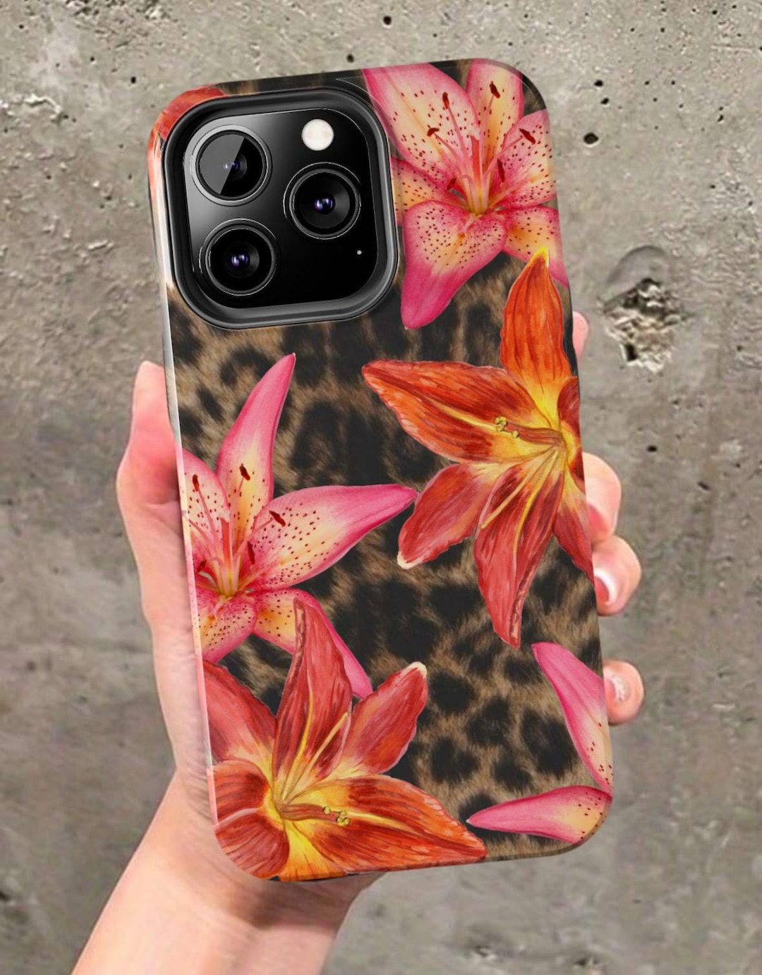 Cheetah Phone Case Lily Phone Case Flower Phone Case Leopard Print ...