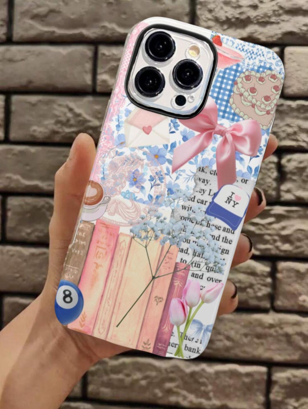Coquette Soft Girl Collage Decoden Phone Case Lace Floral Flowers ...