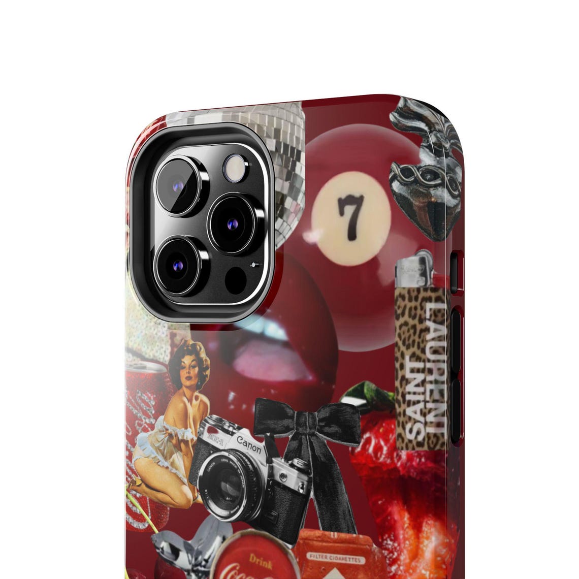 Red Aesthetic Phone Case Collage Phone Case 8ball Phone Case Leopard ...