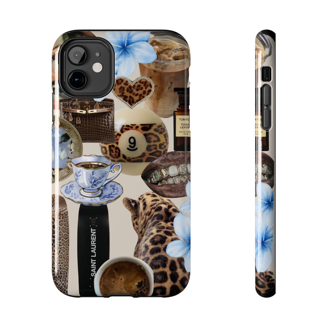 Brown Aesthetic Phone Case Collage Phone Case Cheetah Phone Case ...