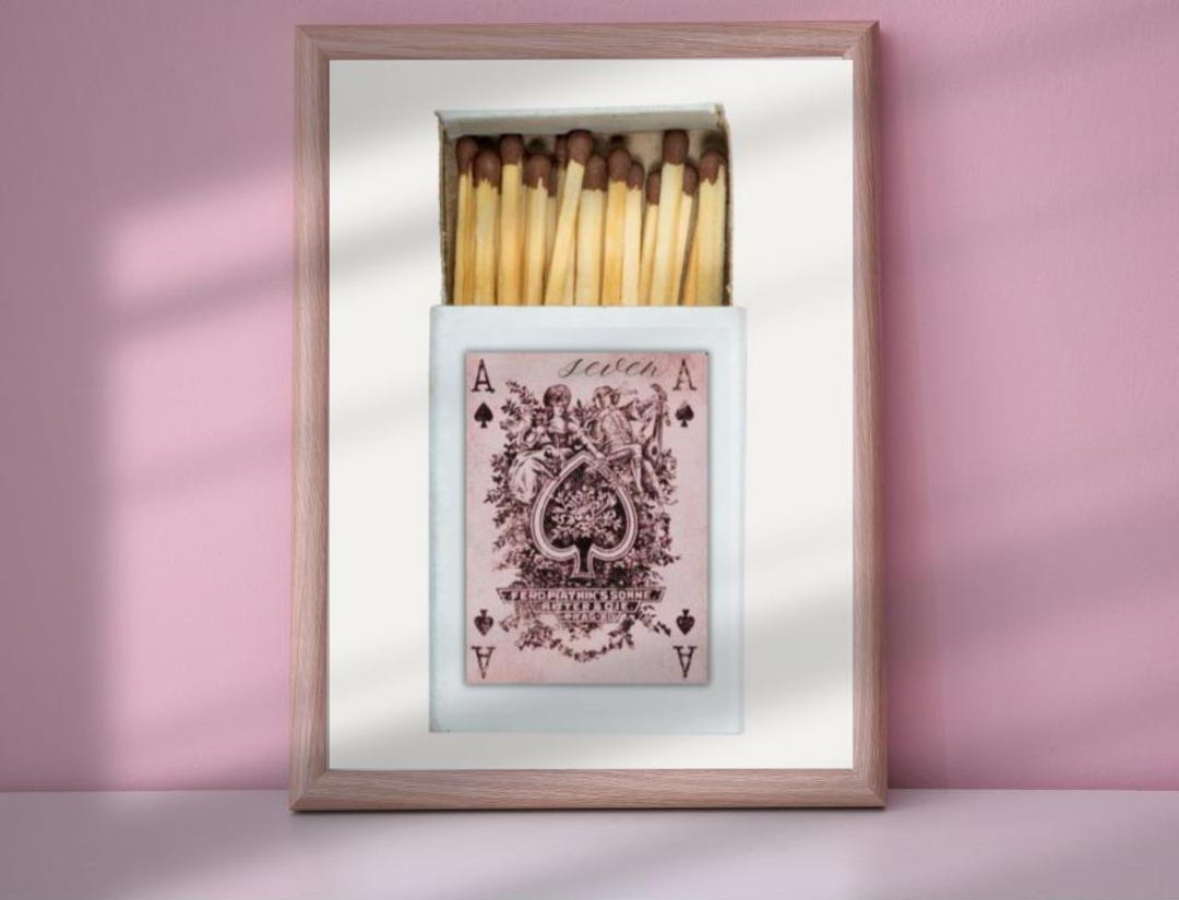 Matte Vintage Match Box Art Print Trendy Match Box Poster Playing Card ...